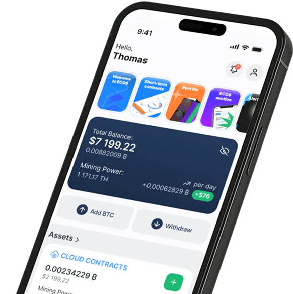 ECOS Bitcoin Mining App & BTC Cloud Platform | ecos